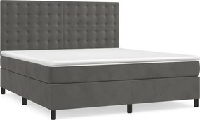 Box spring postel s matrací tmavě šedá 180x200 cm samet 3143278