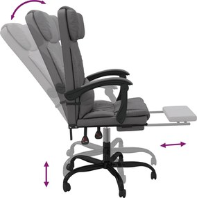 vidaXL Polohovací kancelářská židle umělá kůže [349737] Barva: Šedá