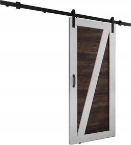 Posuvné dveře LOFT ADIO 3 bílý + tmavý jasan 90