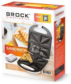 Velký toustovač na 8 trojúhelníkových toastů Brock, 1400W, bílý