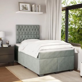 Box spring postel s matrací světle šedá 120 x 200 cm samet 3293188