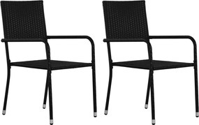 vidaXL Zahradní jídelní židle 2 ks polyratan [46412] Barva: Černá