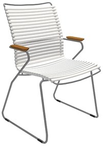 OnaDnes -20% Bílá plastová zahradní židle HOUE Click II. s područkami