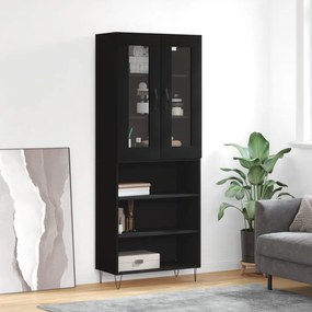 Skříň highboard černá 69,5 x 34 x 180 cm kompozitní dřevo - Default Title