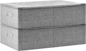 Úložné boxy 2 ks textil 70 x 40 x 18 cm šedé 332906