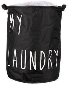 Koš na prádlo plátěný MY LAUNDRY 35 x 35 x 45 cm, černá
