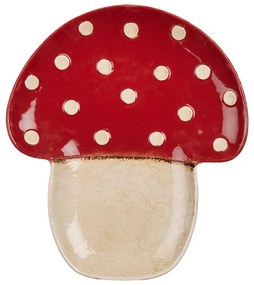 Servírovací keramický talířek houba muchomůrka Mushroom - 21*22*3 cm