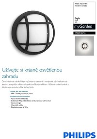 LED Venkovní nástěnné svítidlo Philips Eagle 17305/30/16 černé 2700K