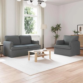 Set pohovek 2 ks Tmavě šedá textil 3407517