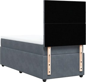 Box spring postel s matrací tmavě šedá 90x200 cm samet 3292239
