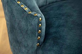 Designová židle Queen Lví hlava petrolejový samet
