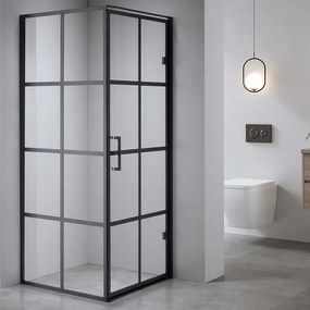 BPS-koupelny Čtvercový sprchový kout HYD-SK10A 80x80 černá/transparent