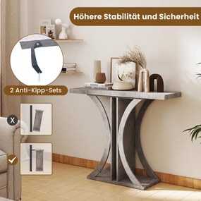 Costway Úzký konzolový stolek s geometrickým kovovým rámem v industriálním stylu