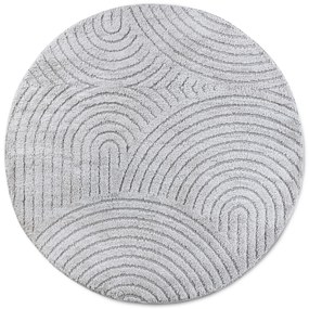 ELLE Decoration, Kusový koberec New York 106205 Light Grey kruh, 200x200 (průměr) kruh, šedá, ložnice
