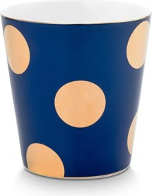 Pip Studio Dot Delight Navy-Gold hrnek bez ucha s odkládacím táckem 270ml, modro-zlatý (hrnek bez ucha z tenkostěnného porcelánu v dárkové krabičce)