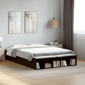 Rám postele černý 135 x 190 cm kompozitní dřevo 3280588