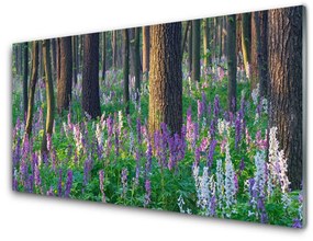 Obraz na skle Les Květiny Příroda 125x50 cm