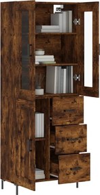 Skříň highboard kouřový dub 69,5 x 34 x 180 cm kompozitní dřevo 3198662