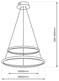 LED Lustr na lanku ROTONDA LED/51W/230V lesklý chrom