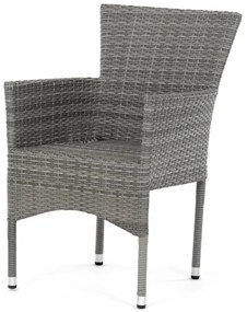Zahradní židle AURETTA - šedý polyratan / kovová konstrukce Barva: šedá