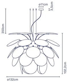 Marset A620-012 Discocó 132, španělské závěsné svítidlo, 6x14W LED E27, bílá, průměr 132cm
