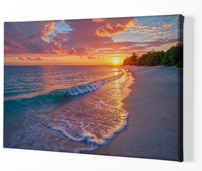 Obraz na plátně - Západ slunce nad čistým mořem FeelHappy.cz Velikost obrazu: 40 x 30 cm