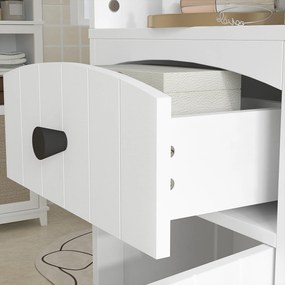 HOMCOM Koupelnová skříňka Vysoká skříňka se 3 policemi a 1 zásuvkou pro koupelnu a obývací pokoj, Bílá, 34x24x170,5cm