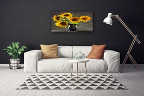 Obraz na plátně Slunečnice Váza Rostlina 125x50 cm
