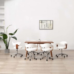 vidaXL Otočné jídelní židle 6 ks umělá kůže [3054907] Barva: Bílá