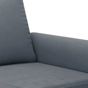 2dílná sedací souprava s polštáři tmavě šedá samet 3202231