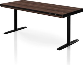 Elektrický psací stůl sit-stand se zásuvkou a bezdrátovou nabíječkou Qi černý/ořech, 1600 mm: ELLIS