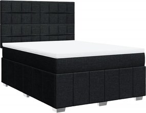 Box spring postel s matrací černá 160x200 cm textil 3294021