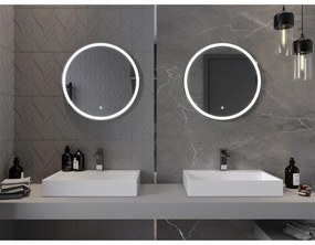 Mexen Gobi, LED kulaté koupelnové zrcadlo s podsvícením 60 cm, 6000K, ochrana proti zamlžování, 9801-060-060-611-00