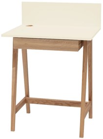 OnaDnes -20% Krémově bílý lakovaný pracovní stůl RAGABA LUKA 65 x 50 cm