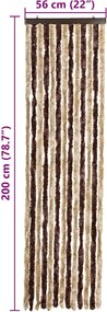 Závěs proti hmyzu béžový a světle hnědý 56 x 200 cm Chenille 315120