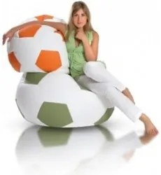 Sedací vak fotbalový míč - bílo krémová
