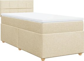 Box spring postel s matrací krémová 90x200 cm textil 3286568