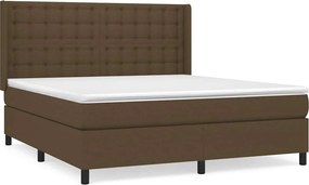 Box spring postel s matrací tmavě hnědá 180x200 cm textil 3131772
