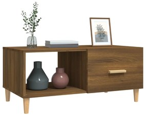 Konferenční stolek hnědý dub 89,5 x 50 x 40 cm kompozitní dřevo - Default Title