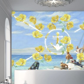 Malvis ® Malba Tapeta Spodní vlna zlatá Vel. (šířka x výška): 432 x 290 cm