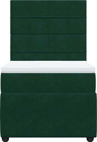 Box spring postel s matrací tmavě zelená 80 x 200 cm samet 3294493