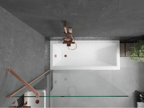 Mexen Next, 1-křídlová vanová zástěna 100 x 150 cm, 6mm čiré sklo, měděná matná, 895-100-000-00-00-65