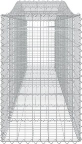 Klenuté gabionové koše 2 ks 400x50x80/100 cm pozinkované železo 3145943