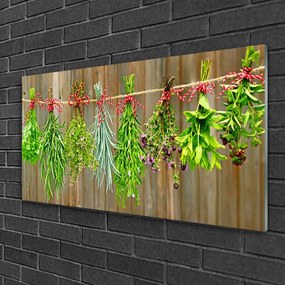 Obraz na skle Sušené Byliny Listy Příroda 140x70 cm