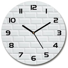 Wallmuralia Skleněné hodiny kulaté Keramická stěna fi 30 cm