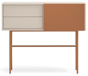 Konzolový stolek v béžovo-cihlové barvě 35x110 cm Nube – Teulat