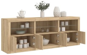Příborník s LED osvětlením dub sonoma 181,5 x 37 x 67 cm 3209004