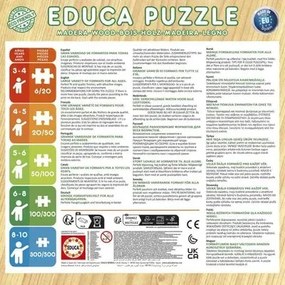 EDUCA Dřevěné puzzle Lví král a Bambi / 2x16 dílků / od 3 let