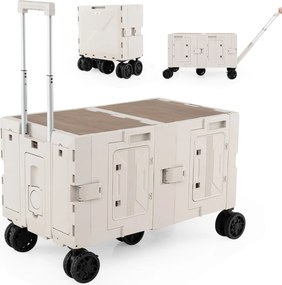 Costway Ruční vozík skládací ruční vozík se stolní deskou 2 úložné boxy