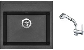 Set Sinks SOLO 560 Metalblack + baterie Sinks MIX 3 S Chrom